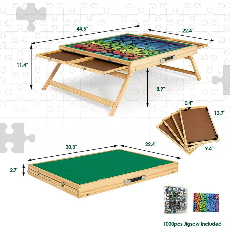 1000 Pcs Jigsaw Puzzle Table With Foldable Leg , 3 Tilting Angle 4 ...