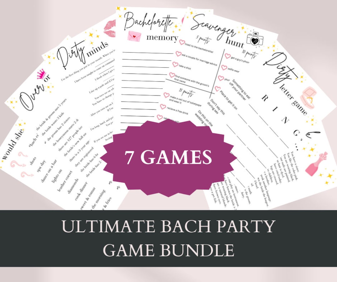 Bachelorette Party Game Pack Bundle, Printable Bachelorette Package Kit ...
