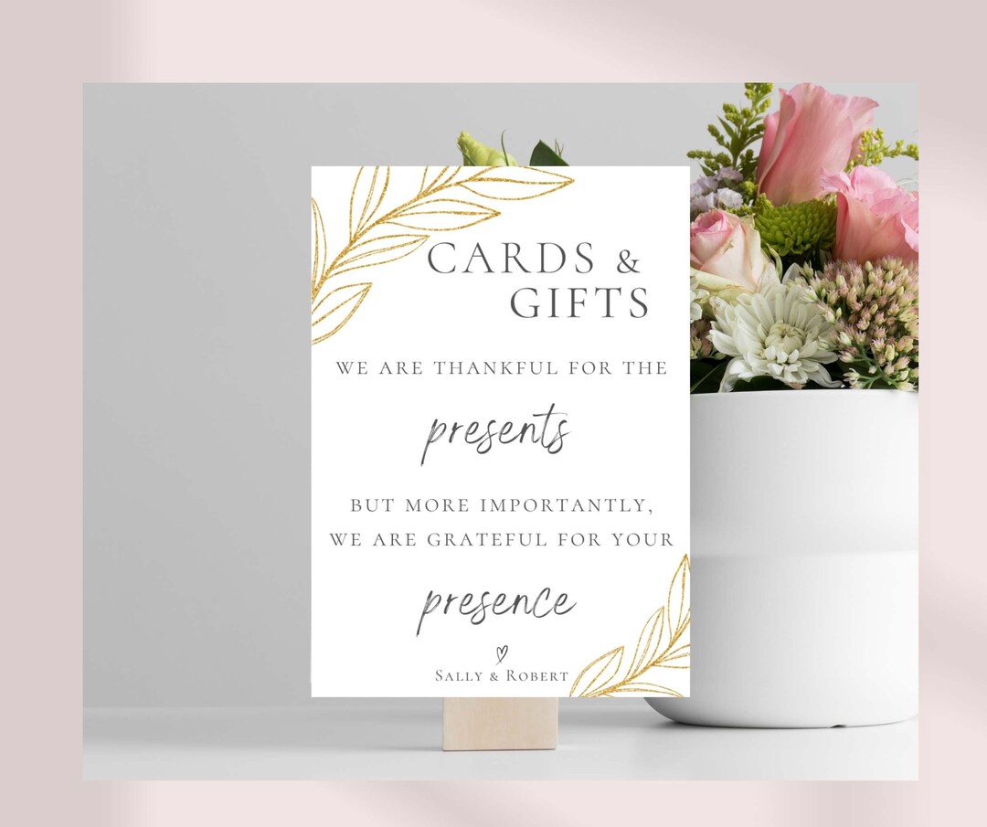 Wedding Gift Table Sign, Rustic Boho Gift Printable Template ...