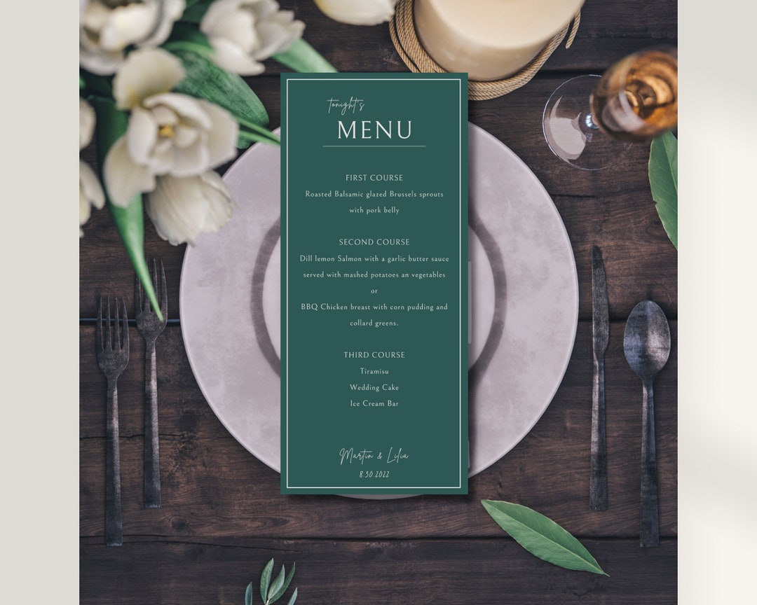 Wedding Event Menu Card Template, Boho Rustic Neutral Menu, Editable ...