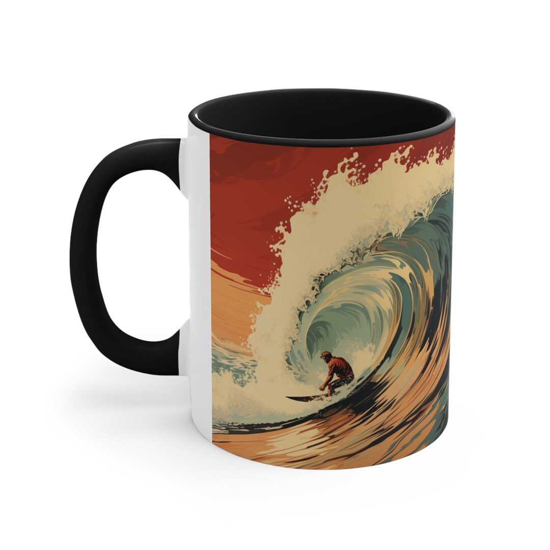 Retro Surf Mug, 11oz, Surfer Gift, Surf Shop, Coffee Gift for Him ...