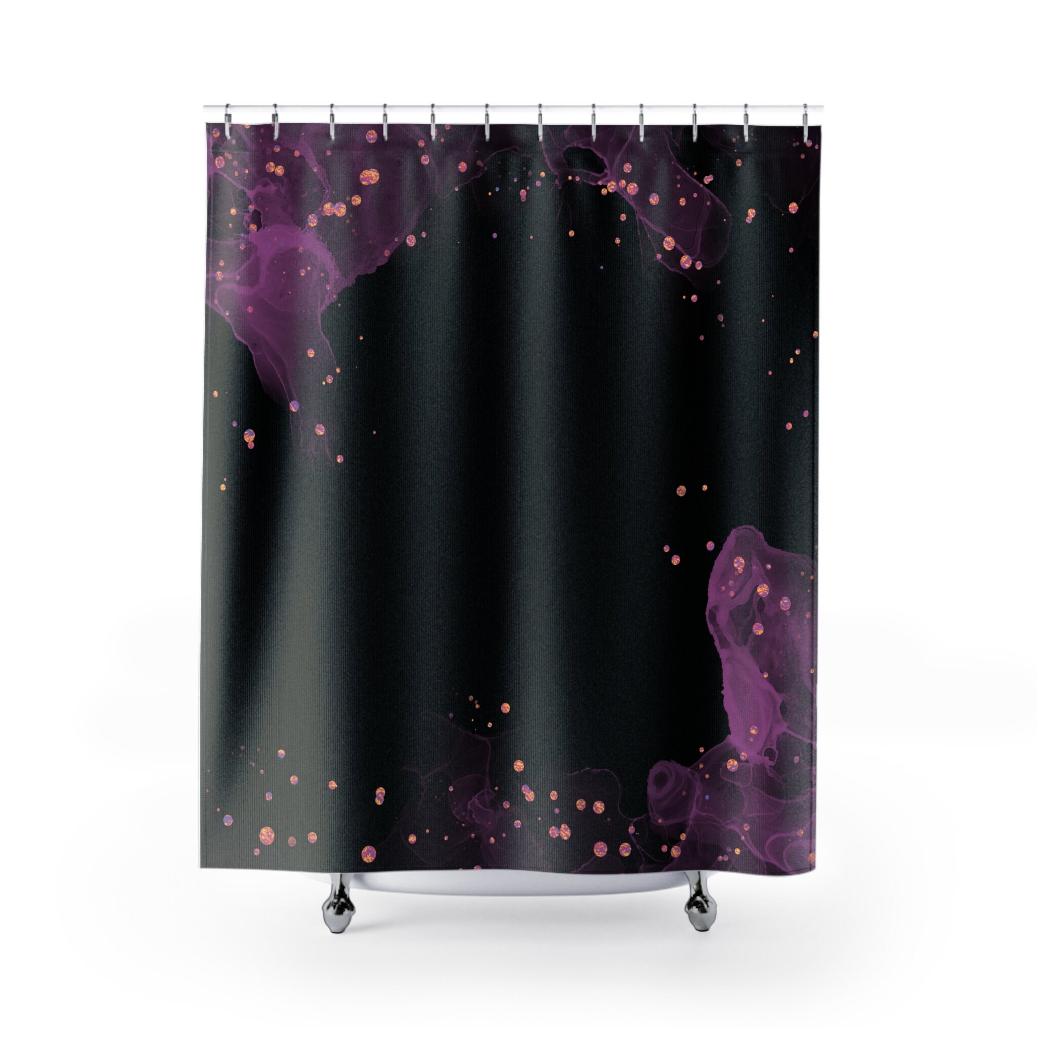 Pink Purple Black Smoke Shower Curtain Cool Aesthetic, Smokey Goth Emo ...