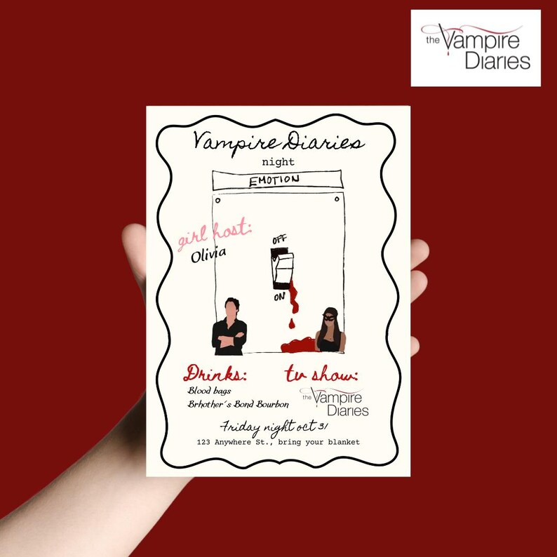 Vampire Diaries Night Digital Invitation Template Digital Editable ...