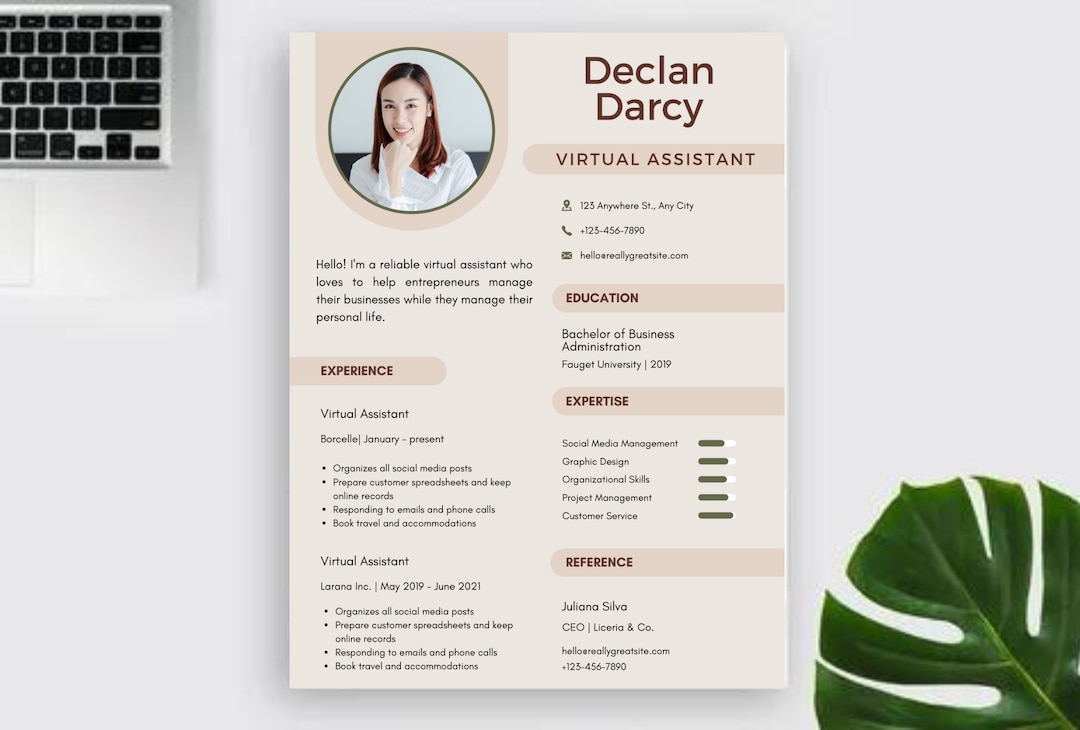 Virtual Assistant Resume Template CV Template Professional Resume Job ...