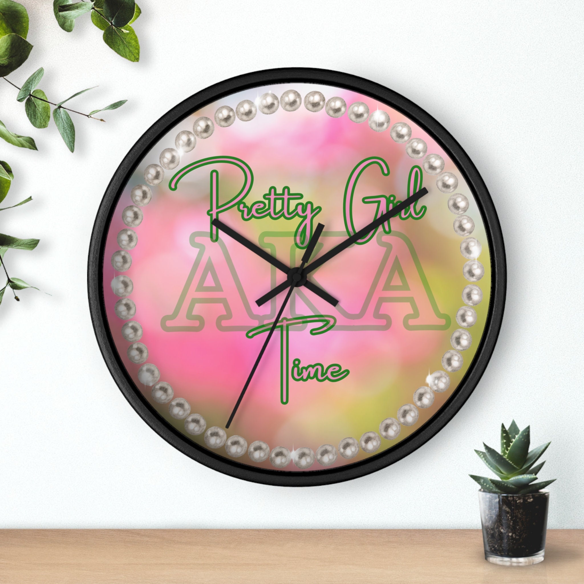 AKA Pretty Girl Time Wall Clock - Etsy