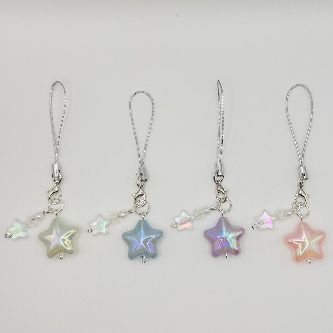 Iridescent Star Phone Charm in Pink, Blue, Purple or White, Y2k 2000s ...