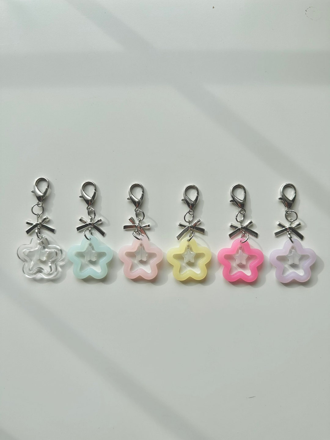 Mini Jelly Star Charm Keychain - Etsy