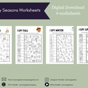I Spy Seasons Worksheets - Etsy