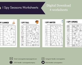 Seasons I Spy Printable, Four Seasons Activity, Winter, Spring, Summer ...