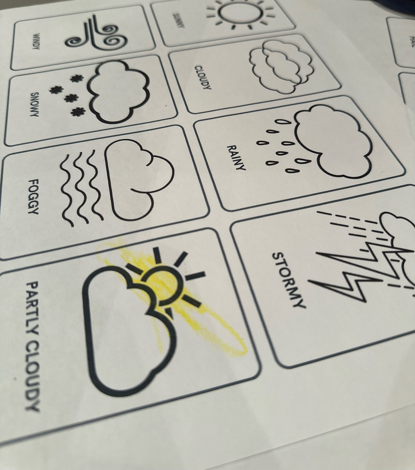 Printable Weather Coloring Flashcards - Etsy