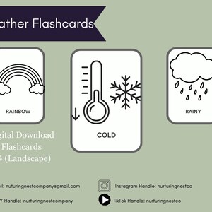 Printable Weather Coloring Flashcards - Etsy