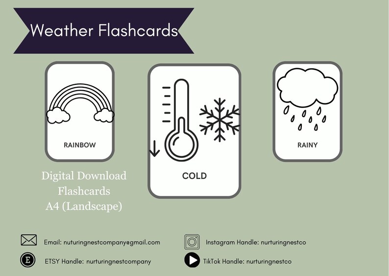 Printable Weather Coloring Flashcards - Etsy