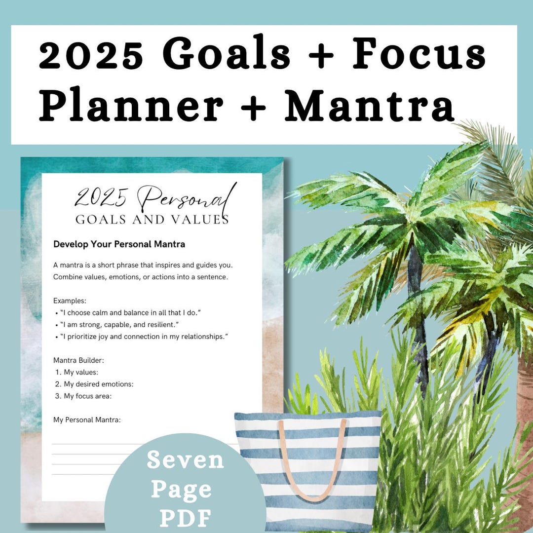 Personal Growth & Vision 2025 Planner Build Your Mantra, Word of the ...