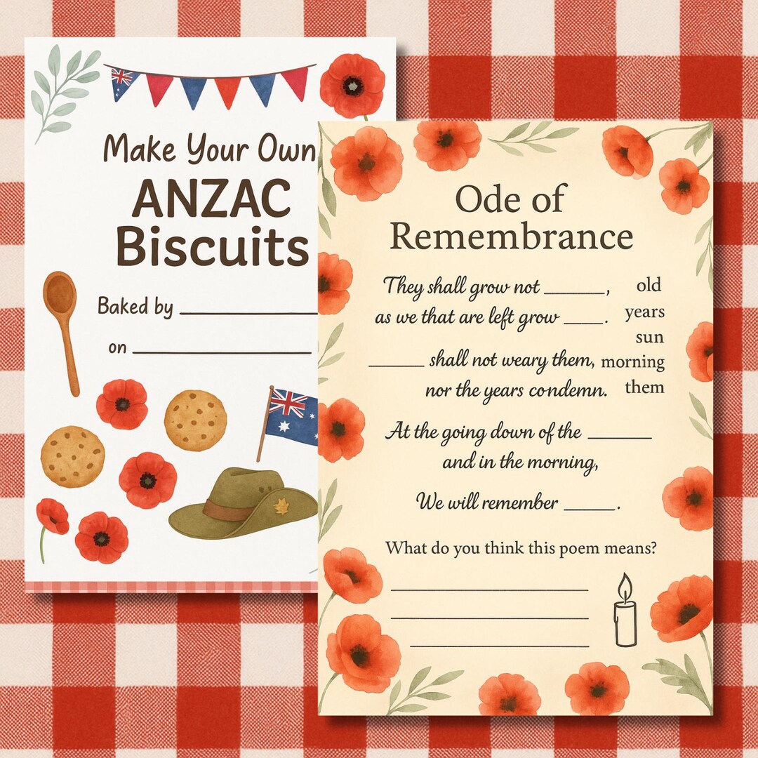 ANZAC Day Printables for Kids – Bake Sale Kit, Biscuit Recipe, Craft ...