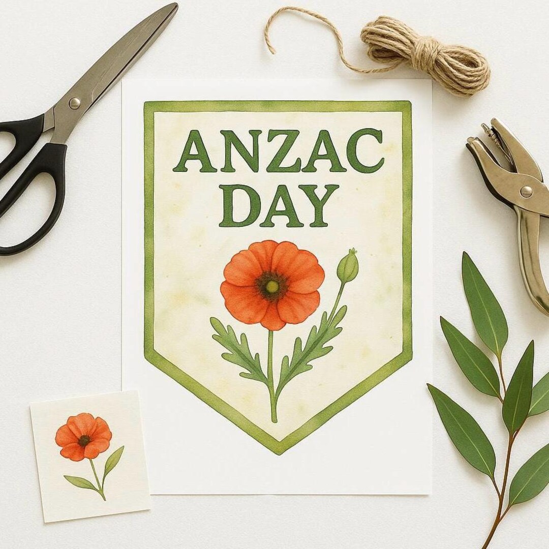 Printable ANZAC Day Poppy Bunting – A4 Flag - Lest We Forget | Memorial ...