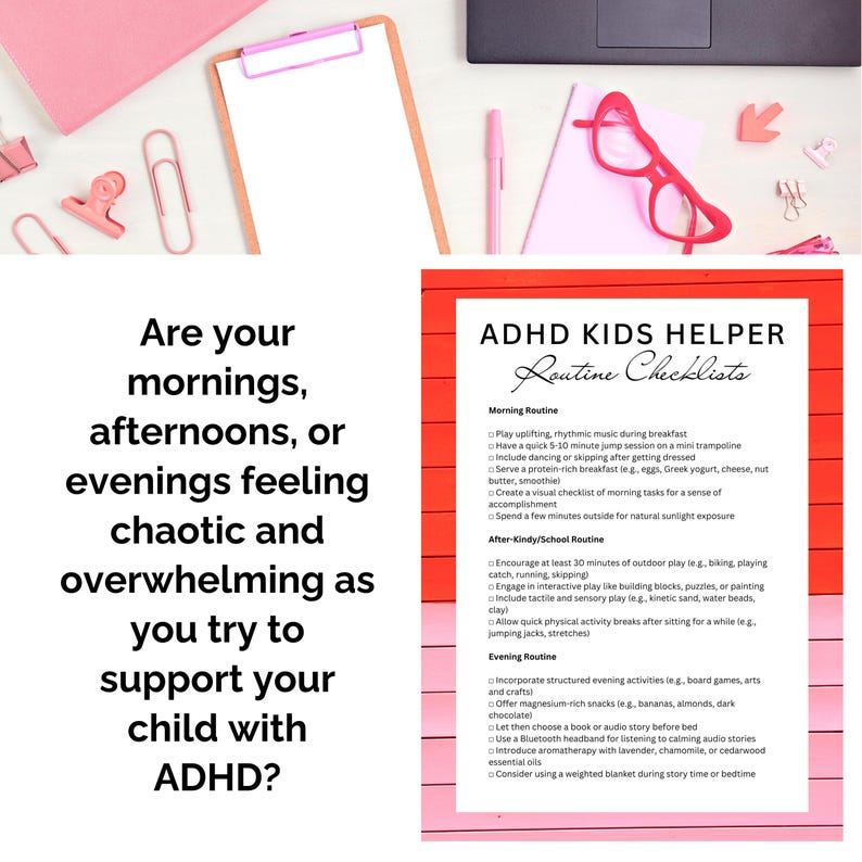 ADHD Routine Helper for Kids – Printable Visual Checklists for Morning ...