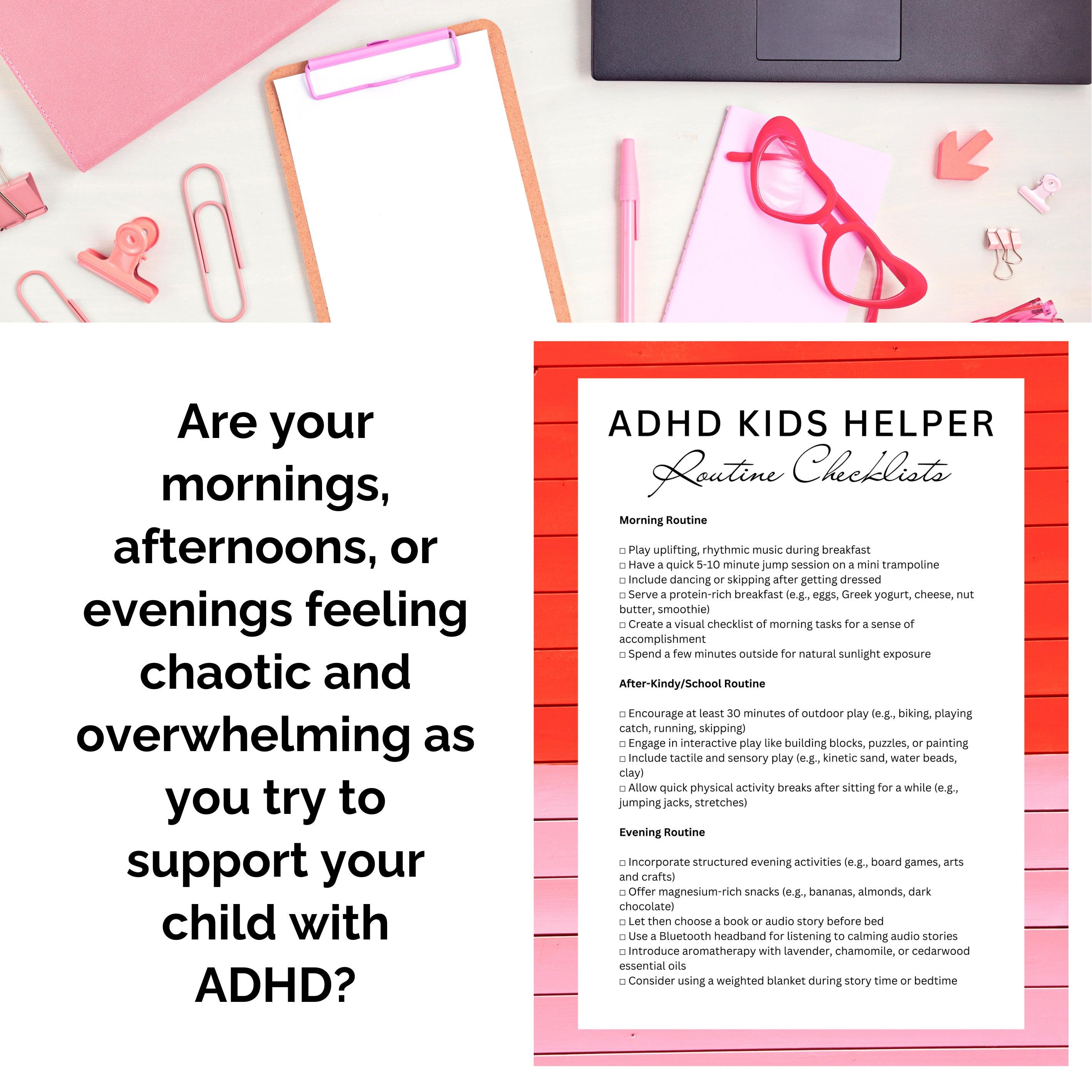ADHD Routine Helper for Kids – Printable Visual Checklists for Morning ...