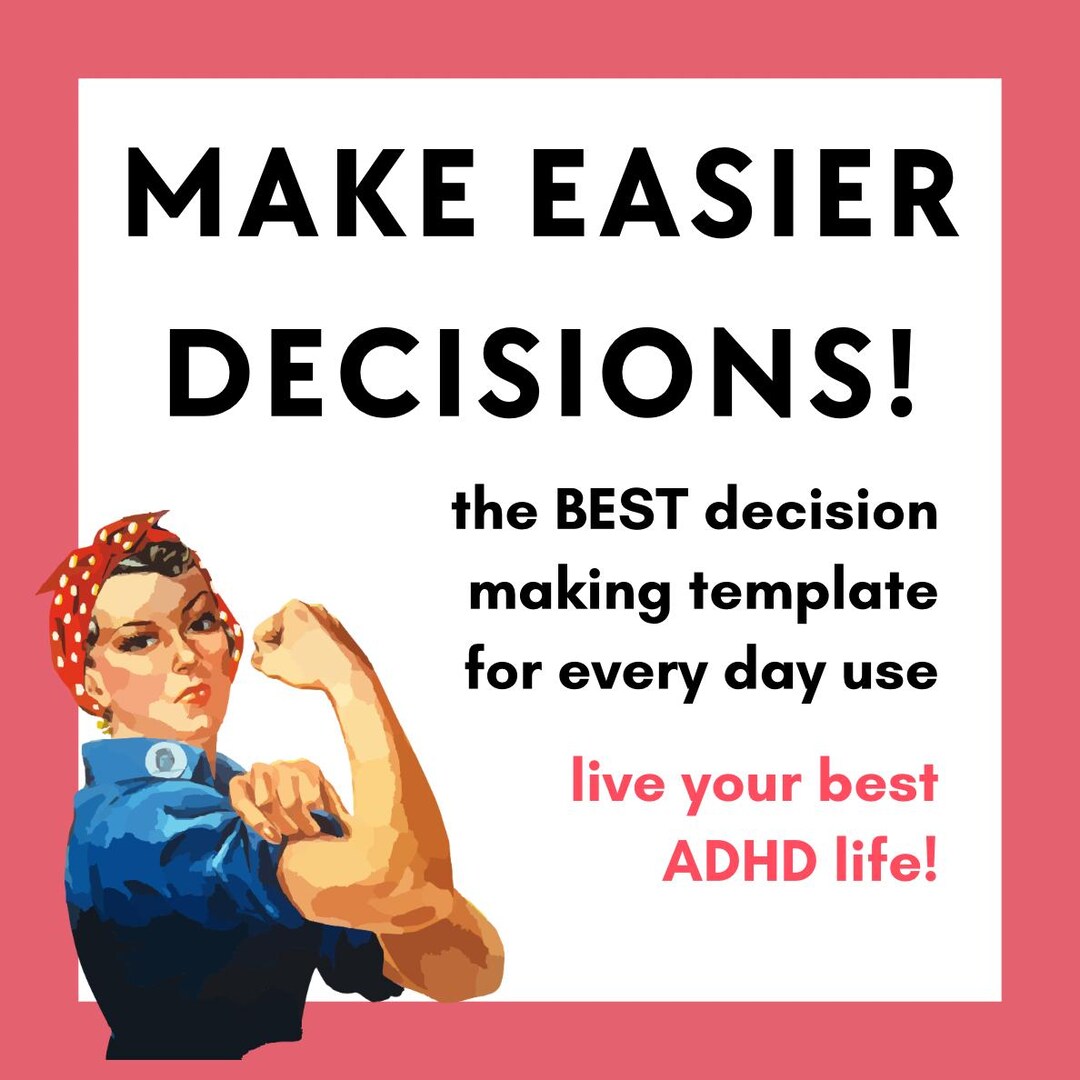 ADHD Decision-making Template Executive Dysfunction Planner Overwhelm ...