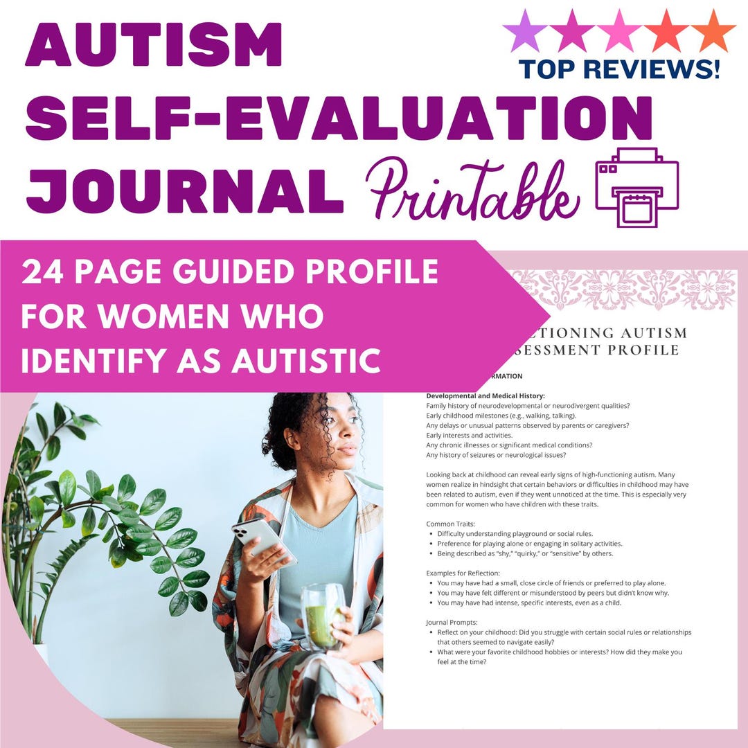 Self-reflection Journal and Printable Profile for Autistic Women Adult ...