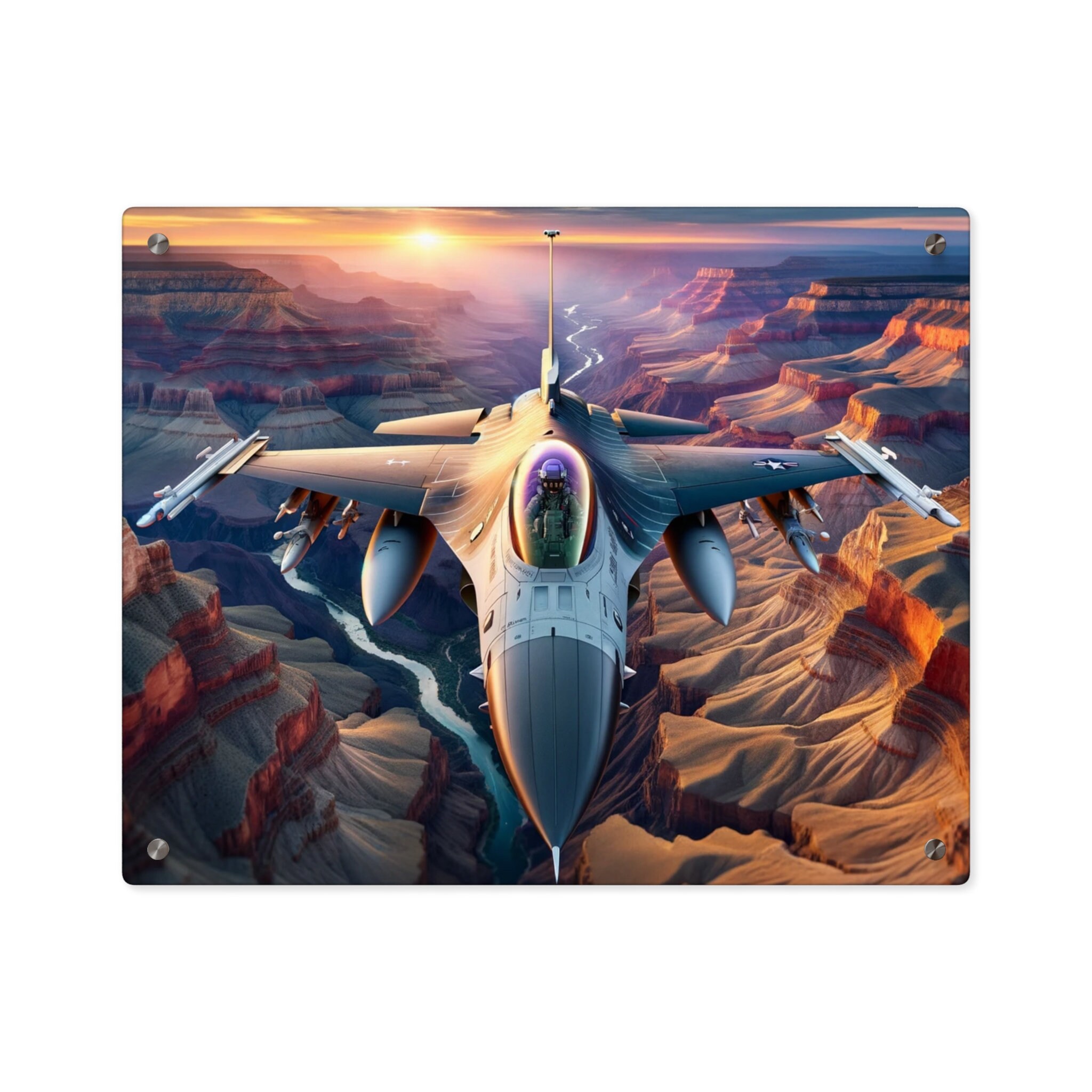 F-16 Fighter Jet Wall Art Aviation Wall Art Military Canvas Ready to ...