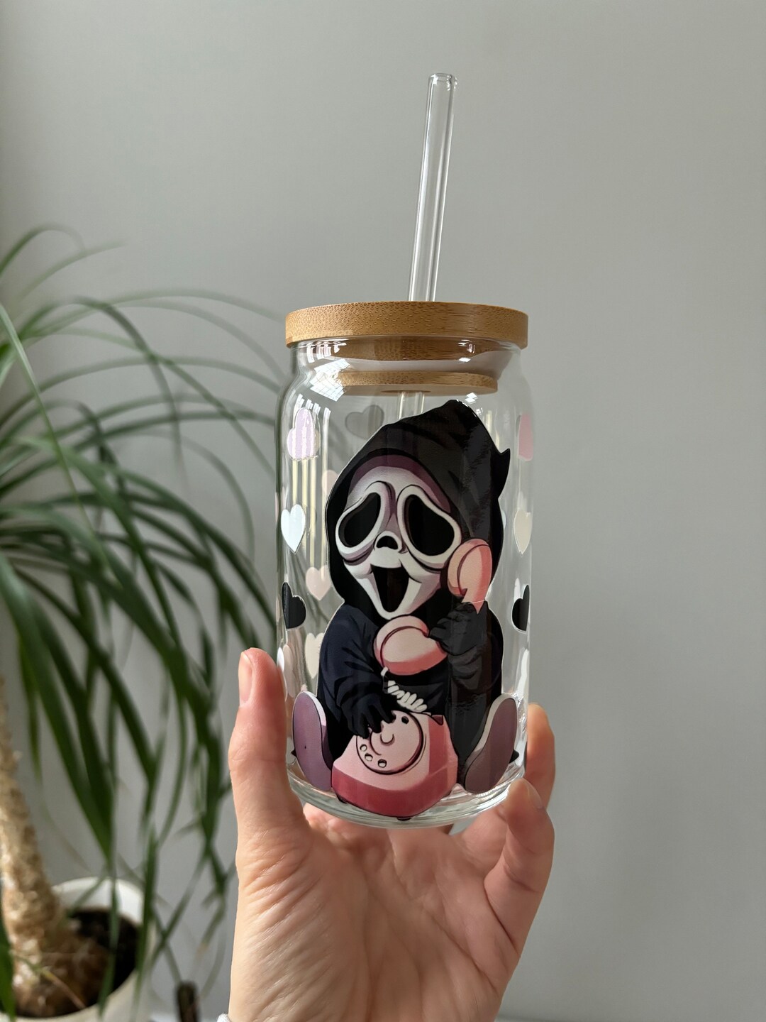 Ghostface 16 Oz Glass Can - Etsy