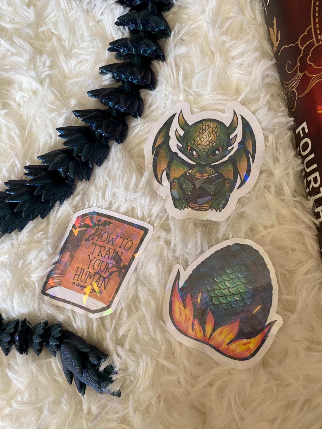 Book Dragon Sticker Set - Etsy