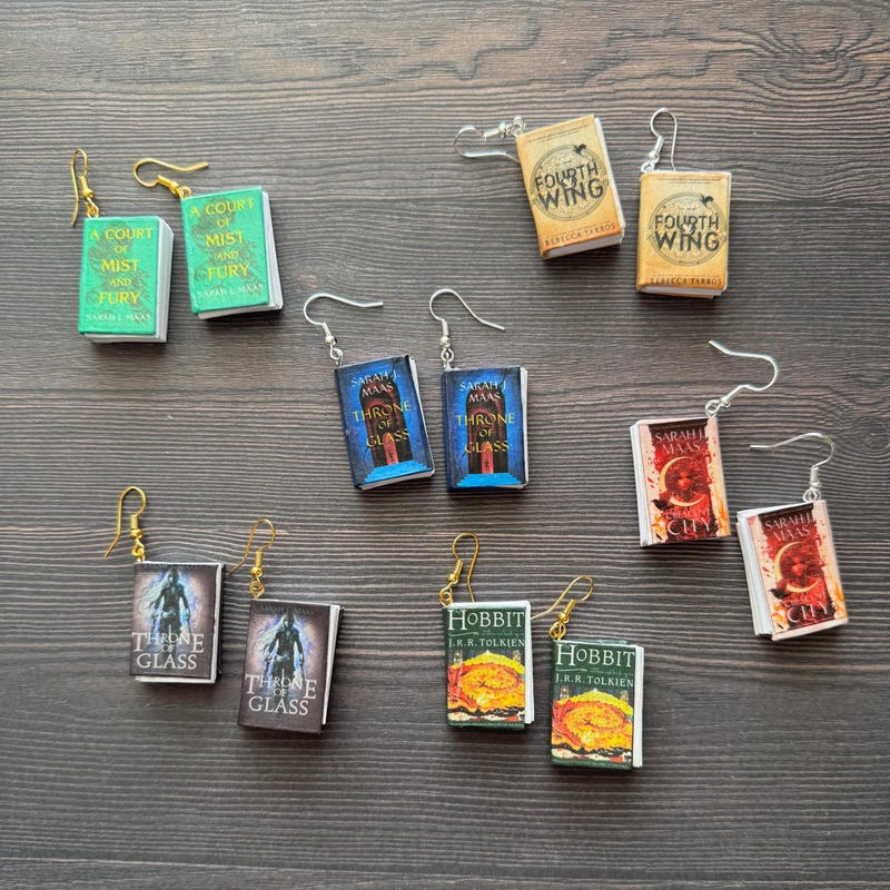 Book Earrings - Etsy