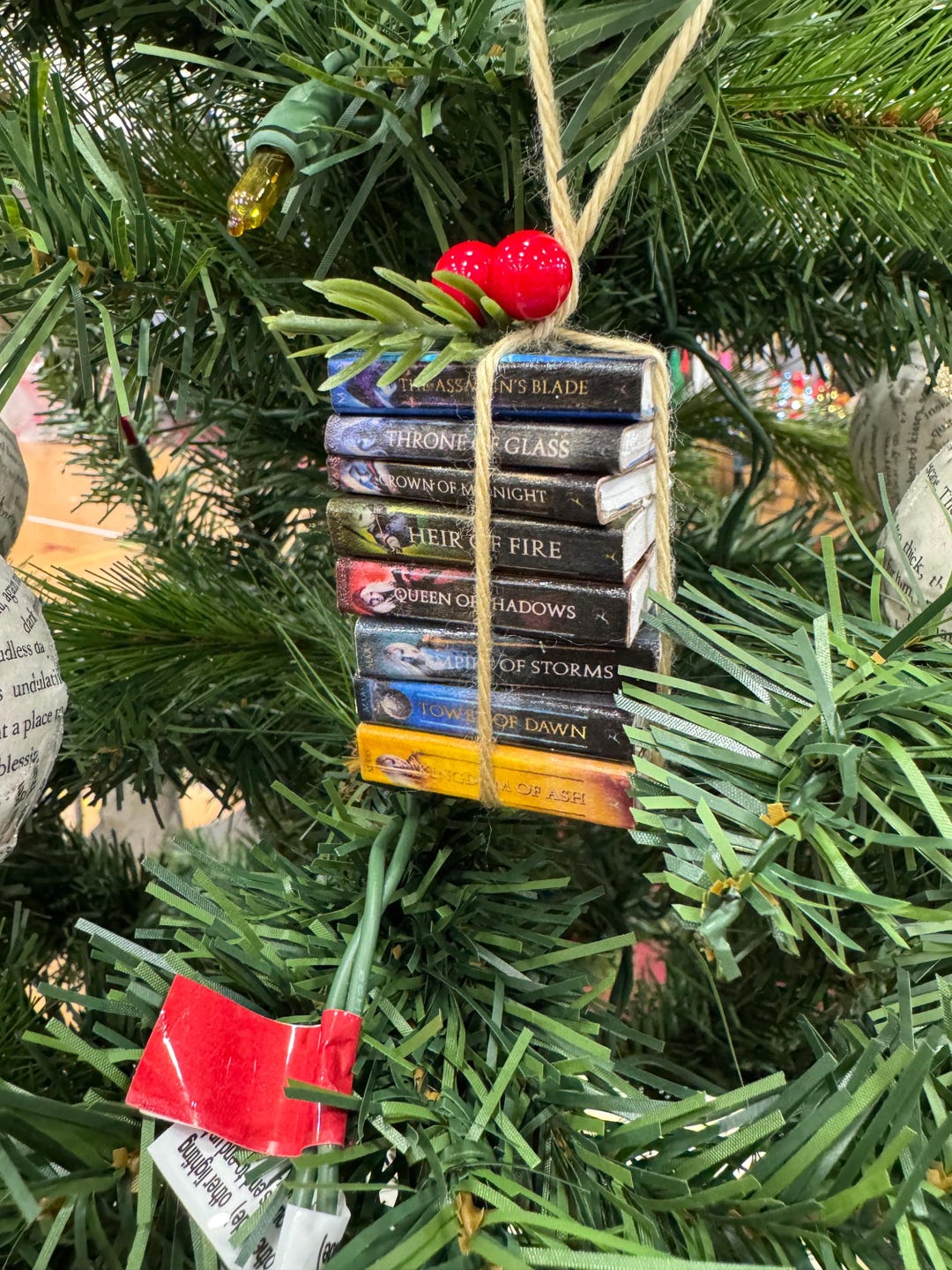 Hand-made Book Stack Ornament - Etsy