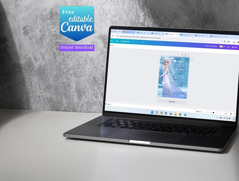 Editable Elsa Birthday Invitation Printable Template Kids Digital Party ...