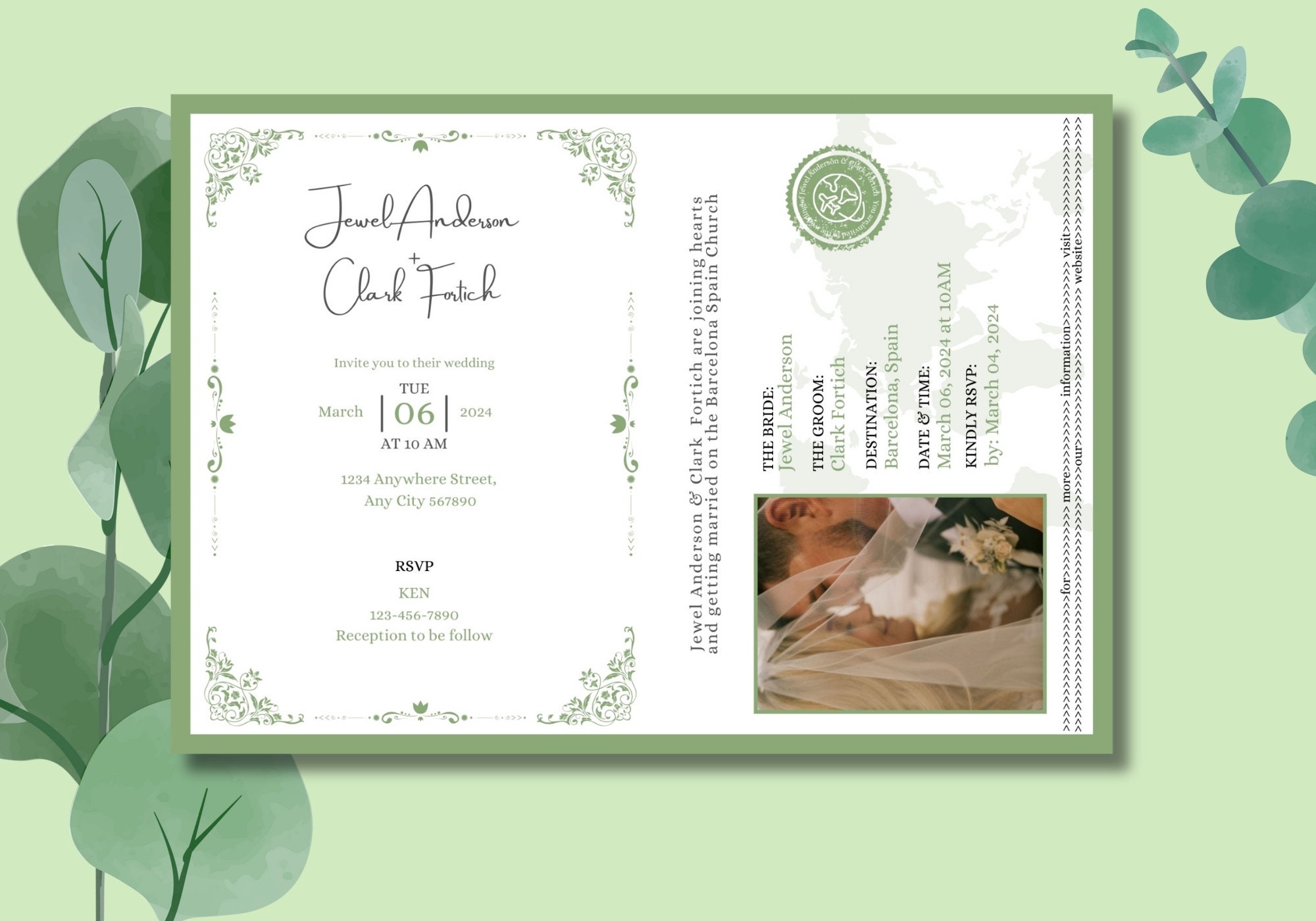 Passport Wedding Invitation, Destination Wedding Invitation, Wedding ...