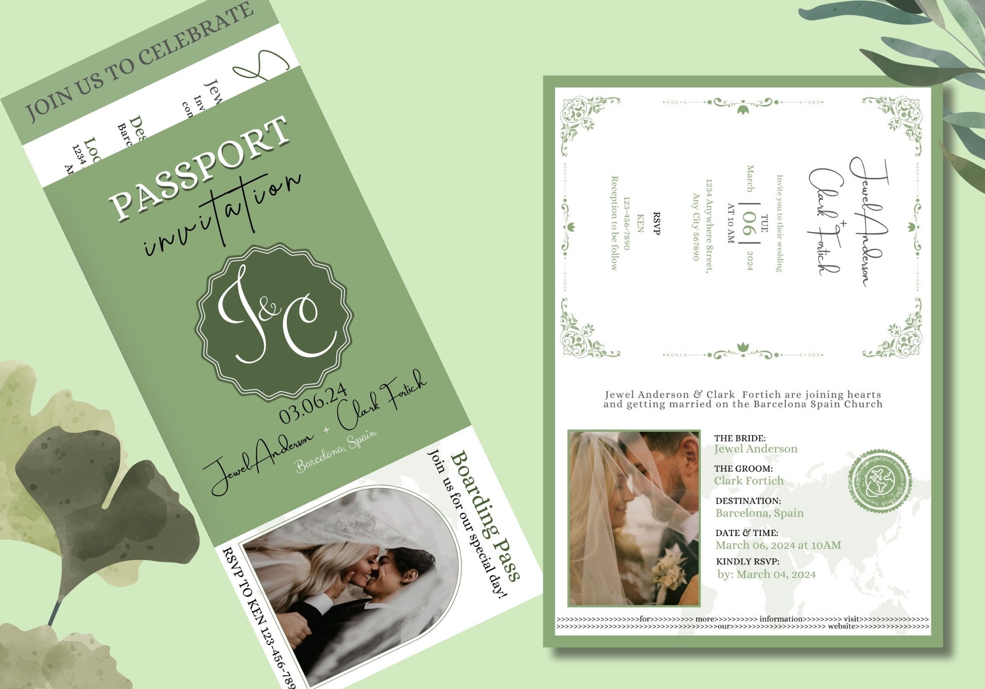 Passport Wedding Invitation, Destination Wedding Invitation, Wedding ...