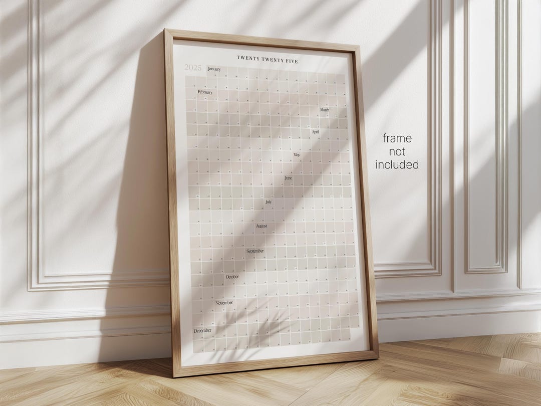 2025 Full Year Calendar Printable 365 Day Calendar Digital Download ...