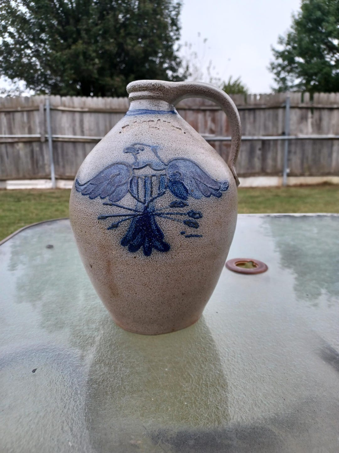 Ethan Allen Stoneware Jug With Eagle, Rowe Pottery - Etsy