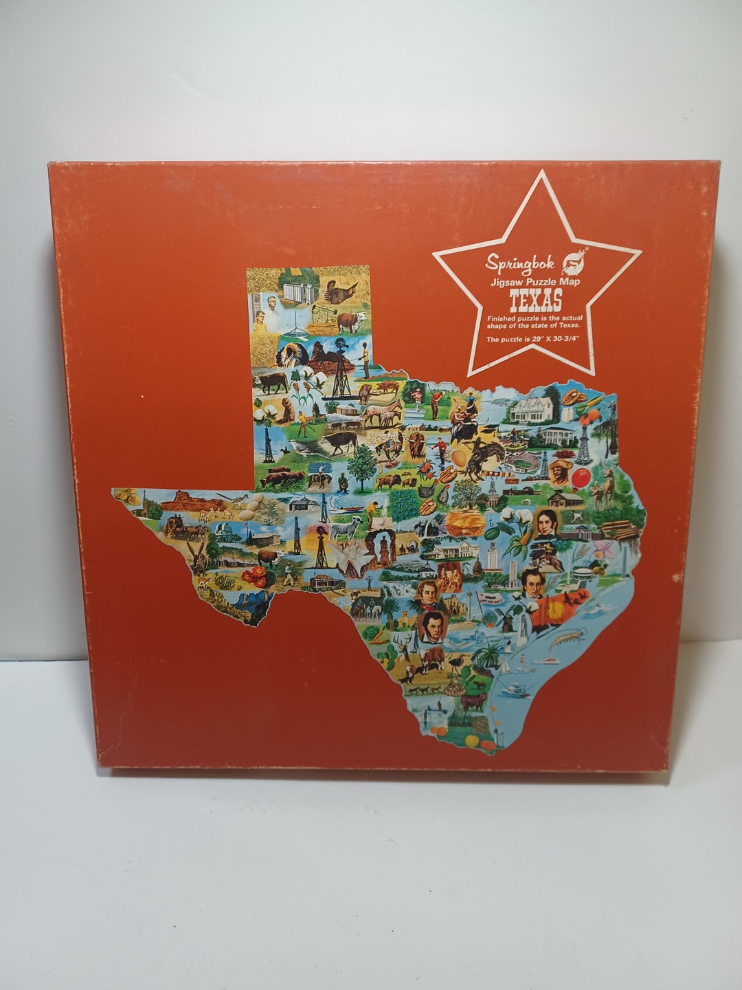 1970 Texas Shaped Map Puzzle - Etsy