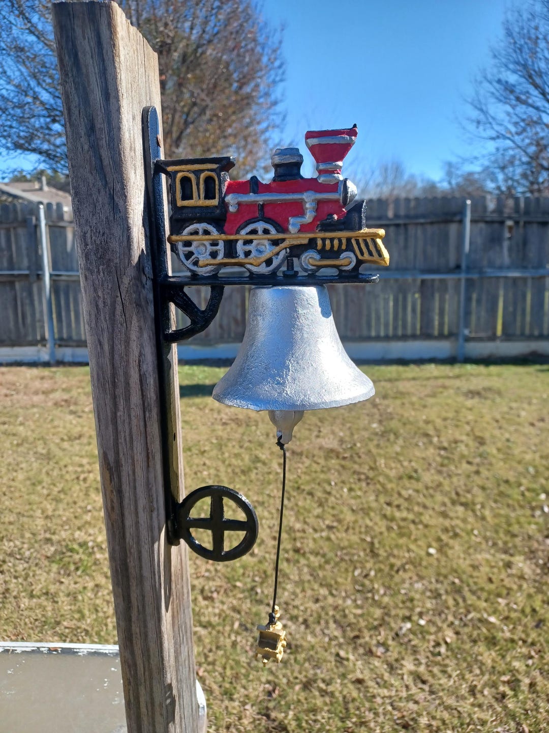 Cast Iron Train With Bell, Wall Mount, Door Bell , Dinner Bell Porch ...