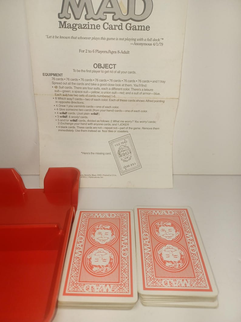 MAD Magazine Card Game, 1980 Complete - Etsy