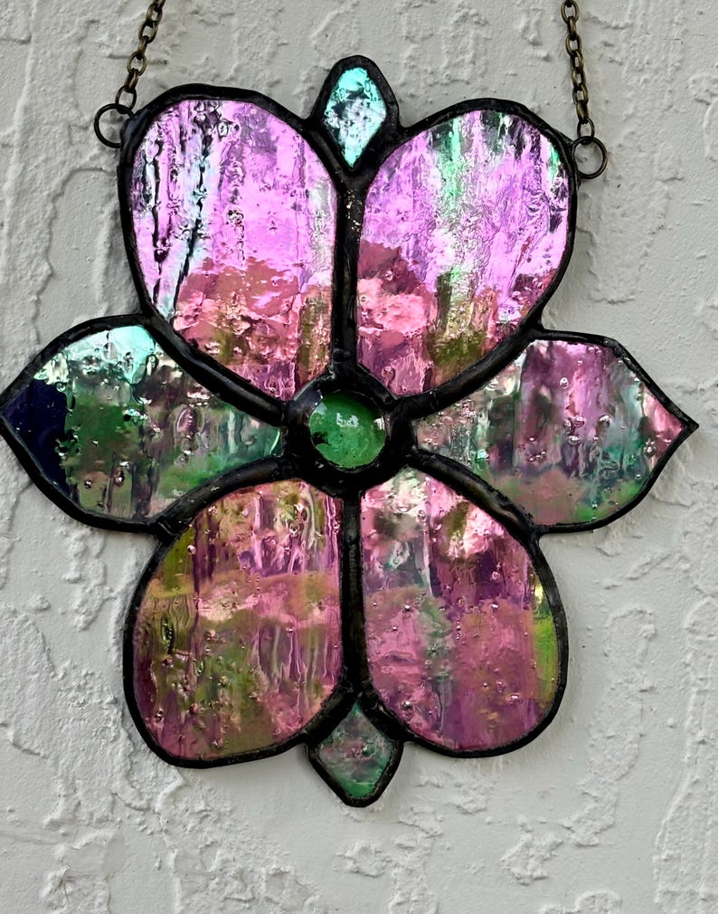 Purple Flower Stained Glass - Etsy