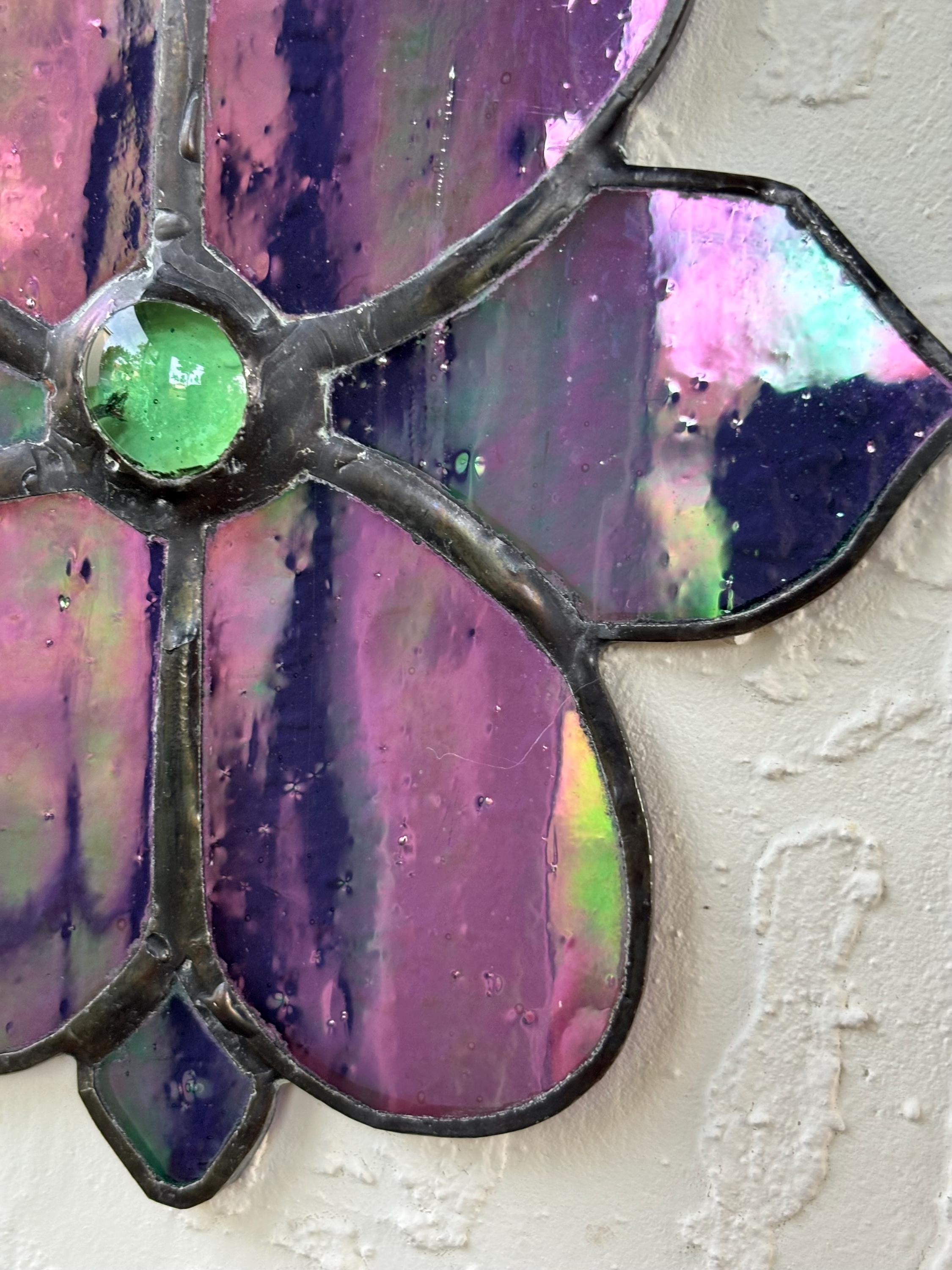 Purple Flower Stained Glass - Etsy