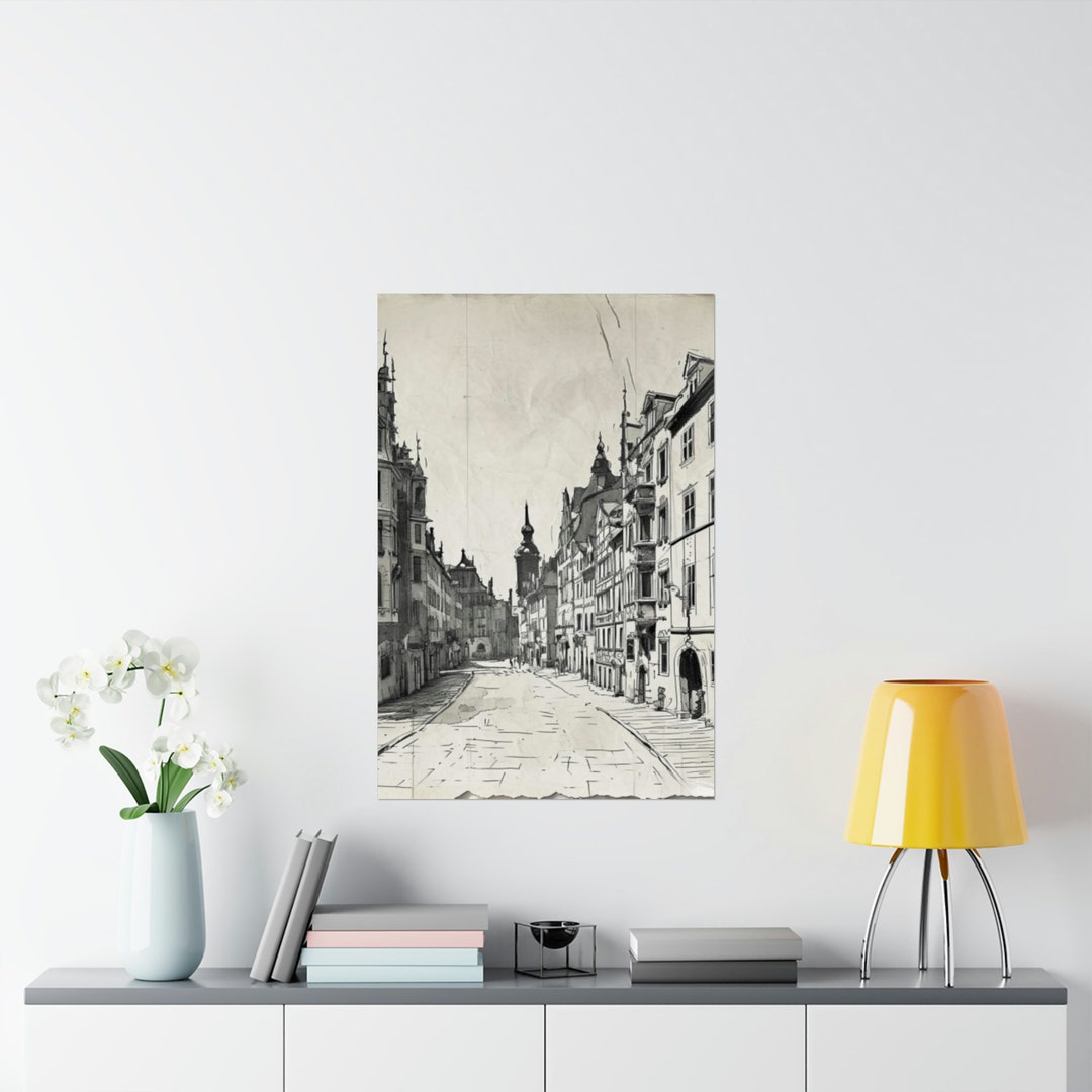 1800s Parchment Cityscape Matte Vertical Posters - Etsy