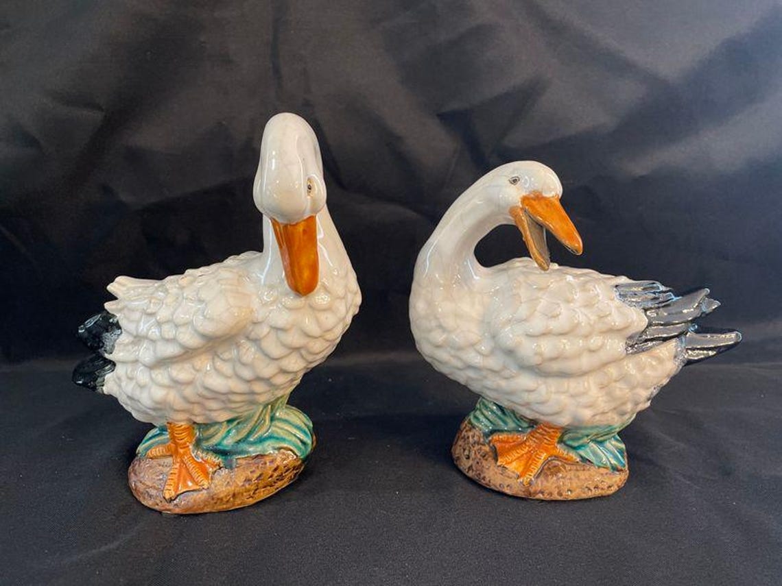 A Very Rare Pair of 20th-century Chinese Porcelain Ducks – A Charming ...