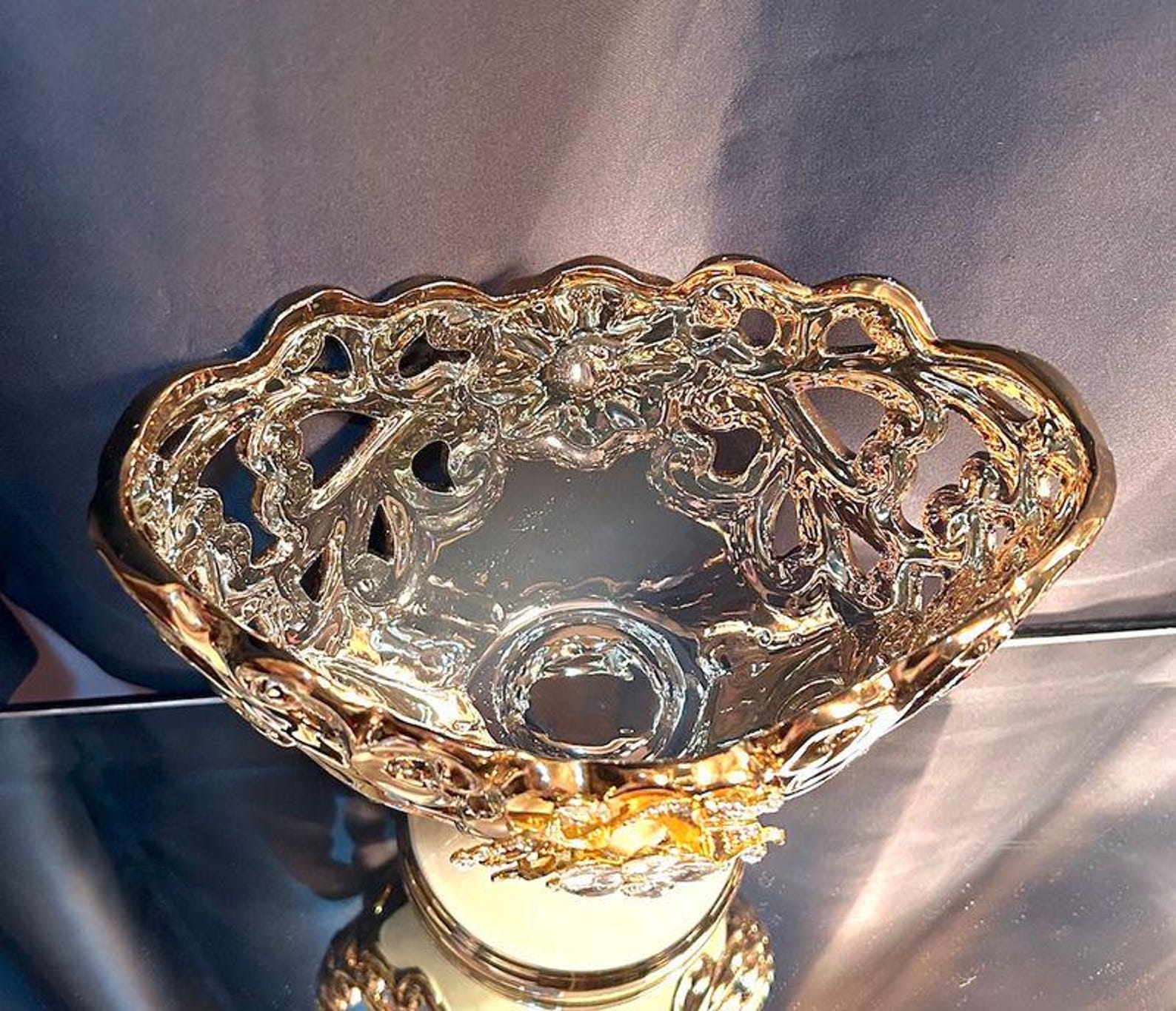 Elegant D'lusso Designs Gold Bling 10" Decorative Bowl – Luxury Home ...