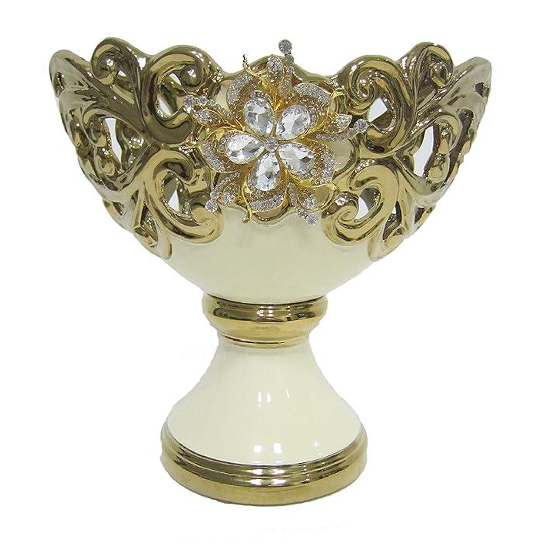 Elegant D'lusso Designs Gold Bling 10" Decorative Bowl – Luxury Home ...
