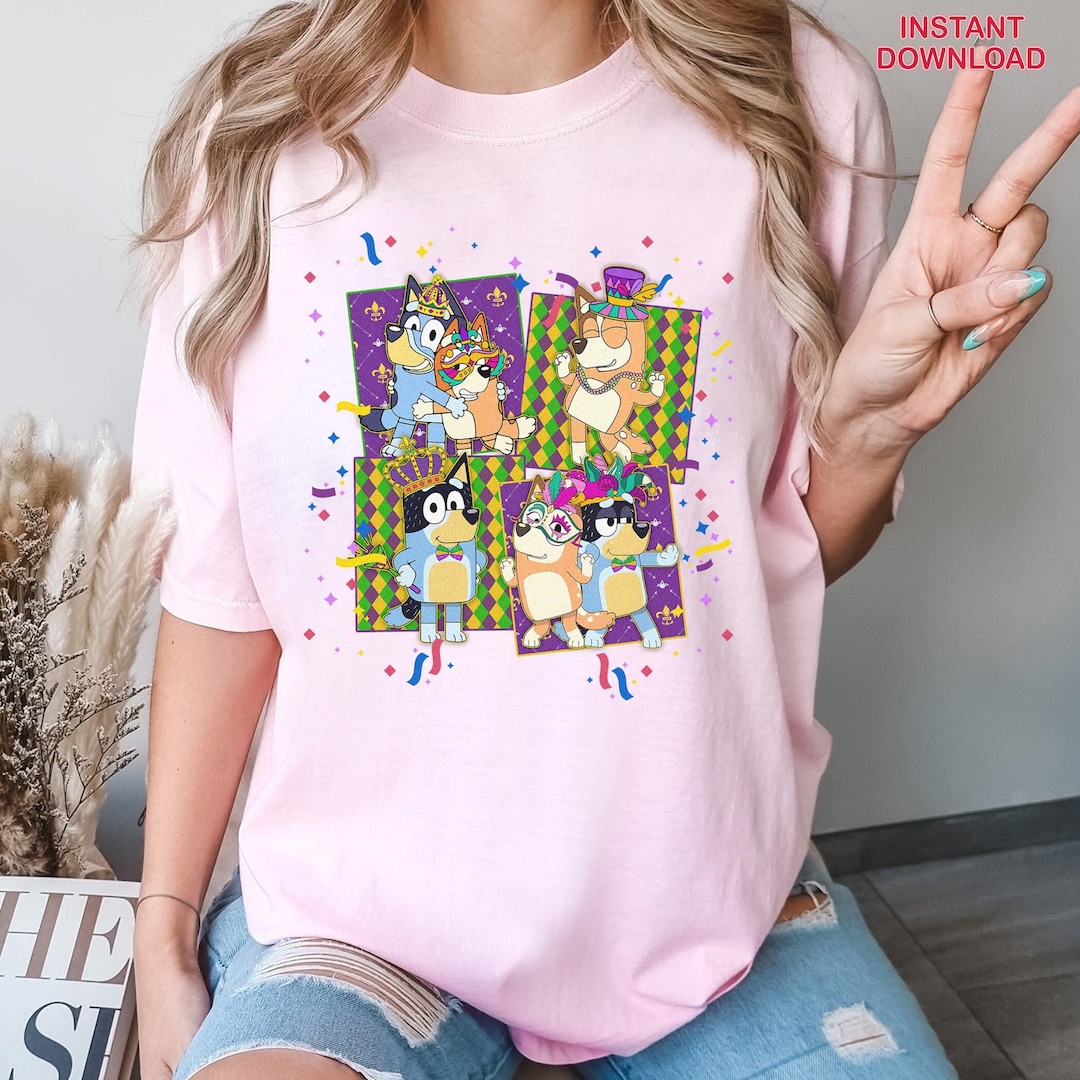 Bluey Mardi Gras Festival Png, Bluey New Orleans Png, Bluey Family ...