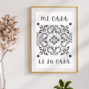 Mi Casa Es Su Casa Wall Art Print, Spanish Wall Decor for Entrance ...