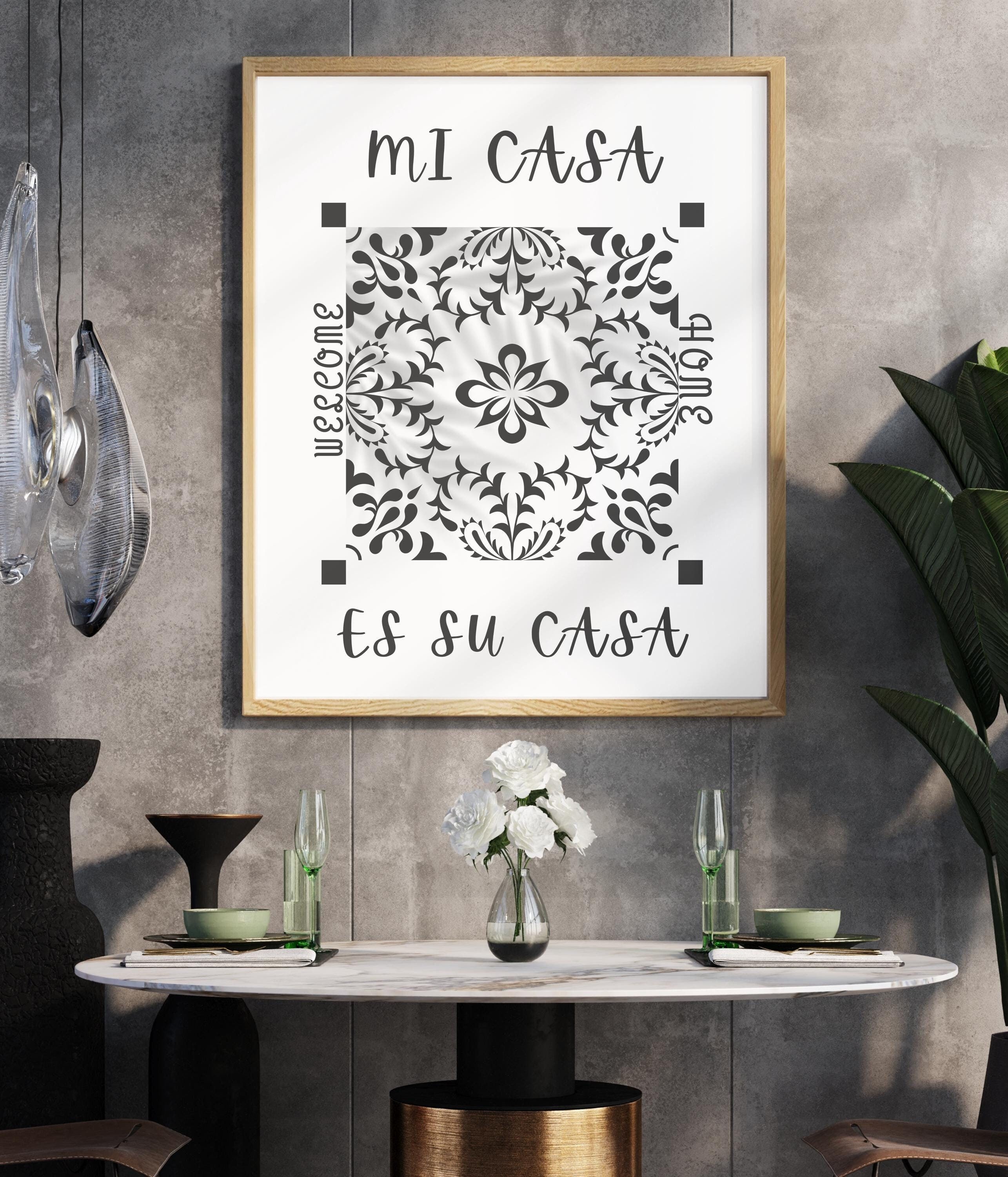 Mi Casa Es Su Casa Wall Art Print, Spanish Wall Decor for Entrance ...