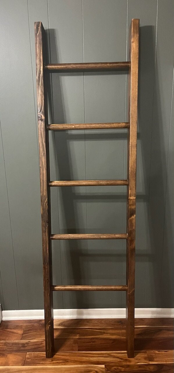 Rustic Blanket Ladder, Quilt Ladder, Handmade, 6ft Decorative Wooden ...