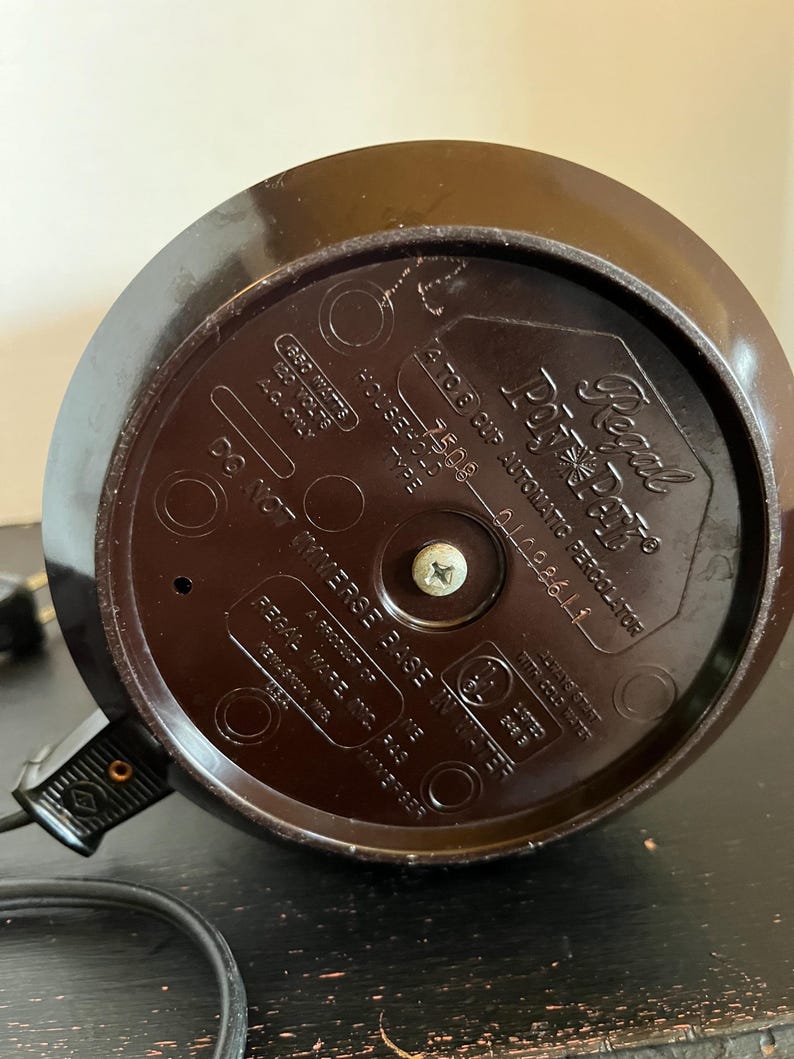 Vintage Electric Percolator 4-8 Cup 70's Regal Poly-perk Coffee Pot W ...