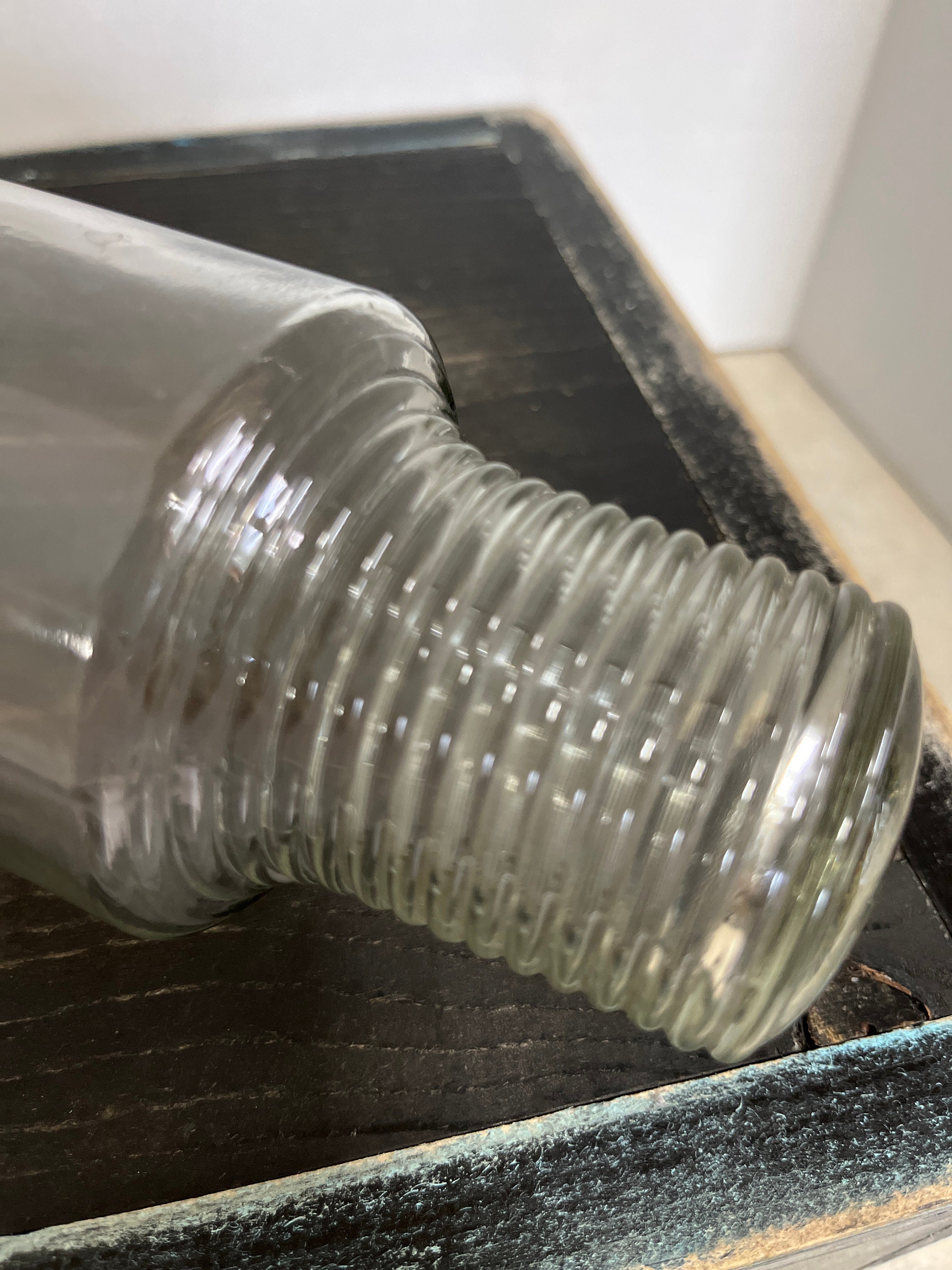 Antique Vintage Clear Glass Rolling Pin Machine Age Art Deco Kitchen ...