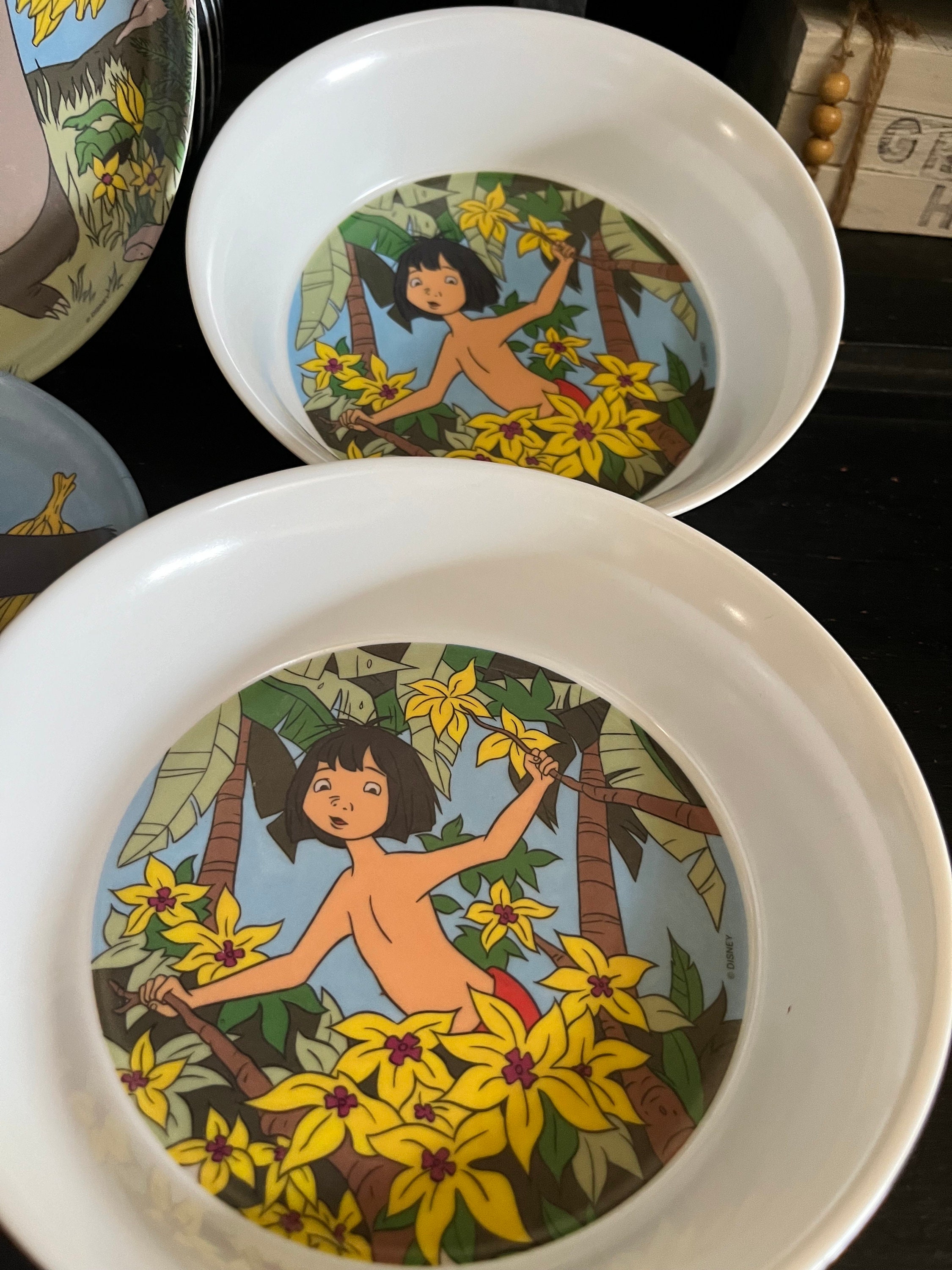 Vintage 1996 Disney the Jungle Book 4 Piece Set Dinner Melamine Dining ...