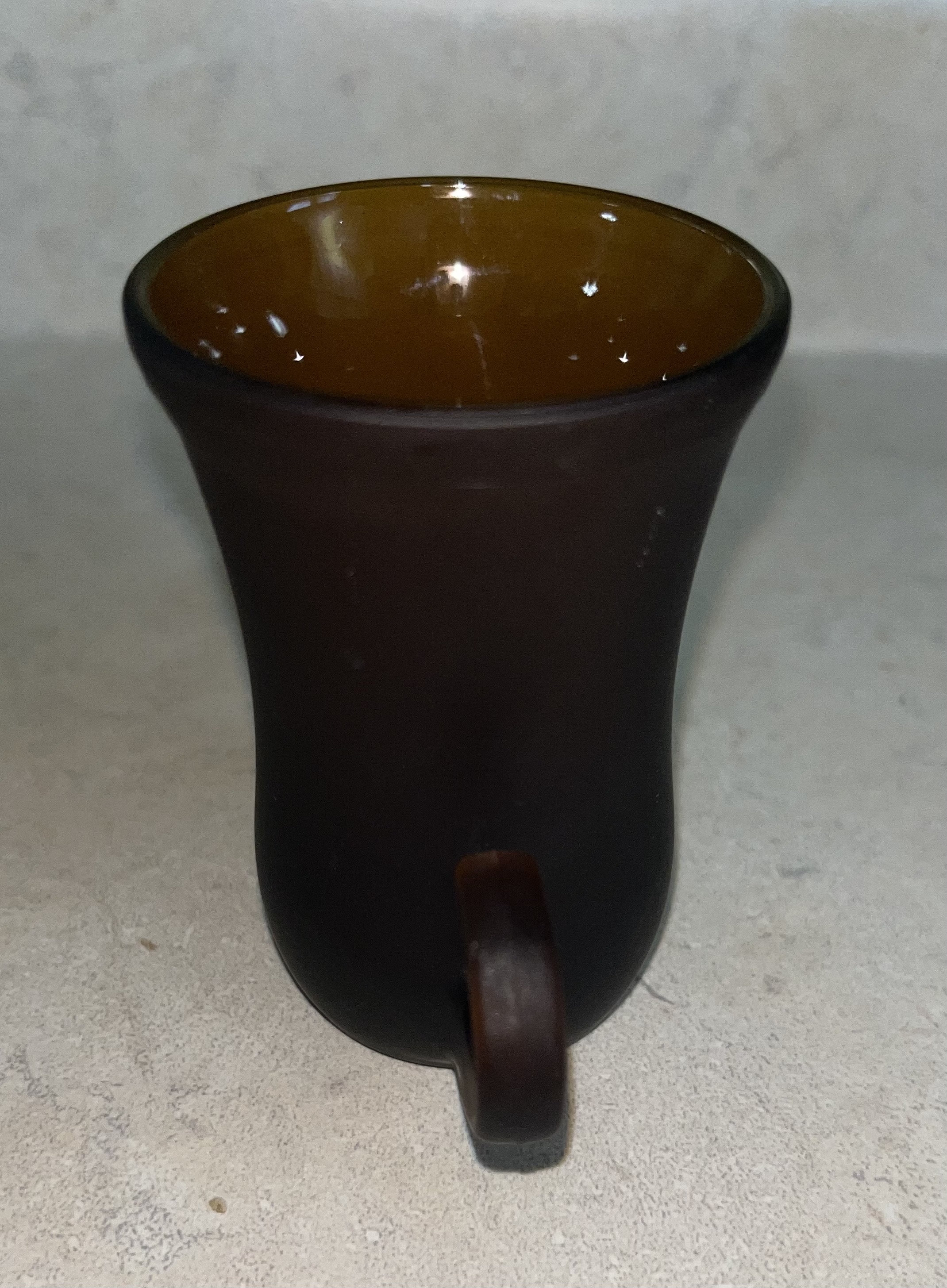 Italian Vintage Color Glass Coffee Cup, Brown Espresso Cups, Retro ...